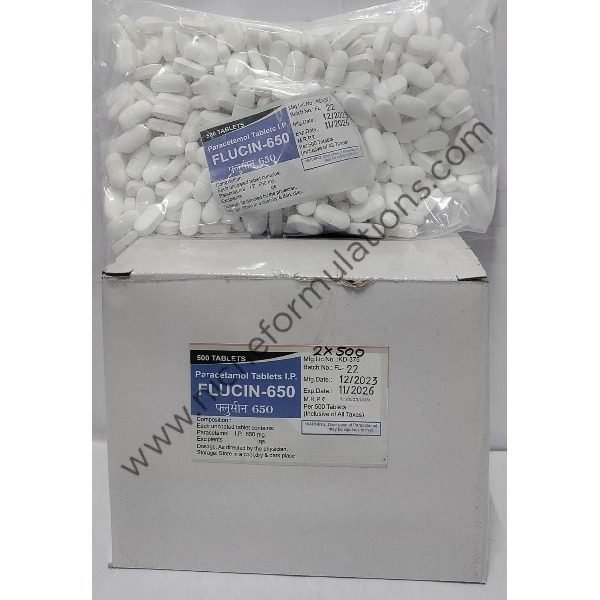 Bulk Flucin Paracetamol Tablets 650mg - Niche Formulations