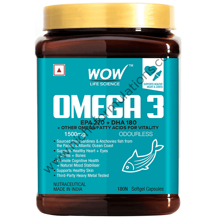 WOW Life Science Omega 3 1500mg | Softgel Capsule for Heart, Joint ...