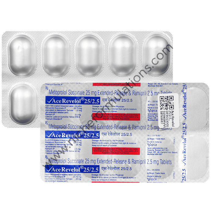 Ace Revelol 25/2.5 Tablet ER - Niche Formulations