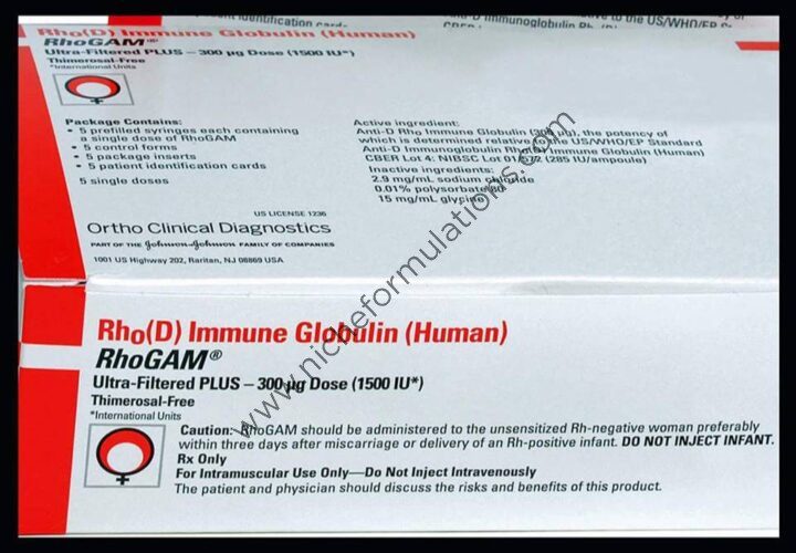 Rhogam UF 300mcg Injection - Niche Formulations
